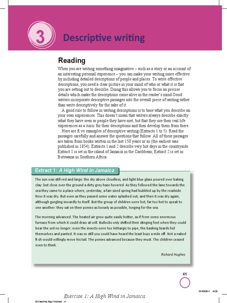 Descriptive Writing Techniques | PDF