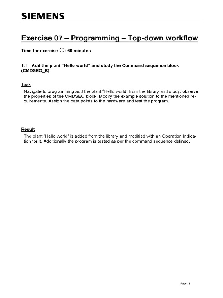 4.3 Programming - TopDownWorkflow - Exercise07 | PDF | Switch | Relay