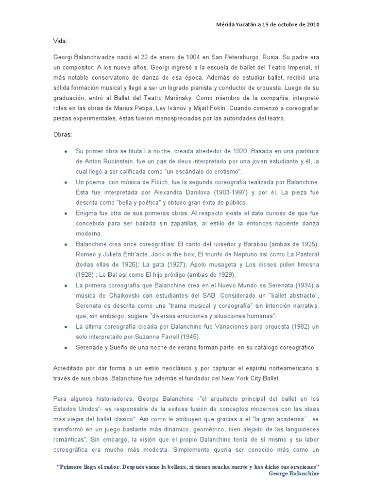George Balanchine | PDF