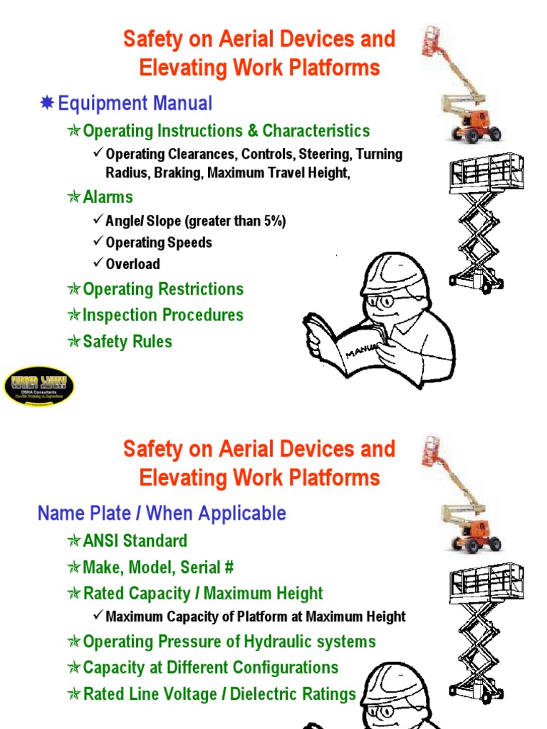 Aerial Boom Lift Platforms Safety Training, Short Version 11-15 | PDF