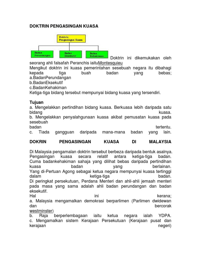 Doktrin Pengasingan Kuasa | PDF