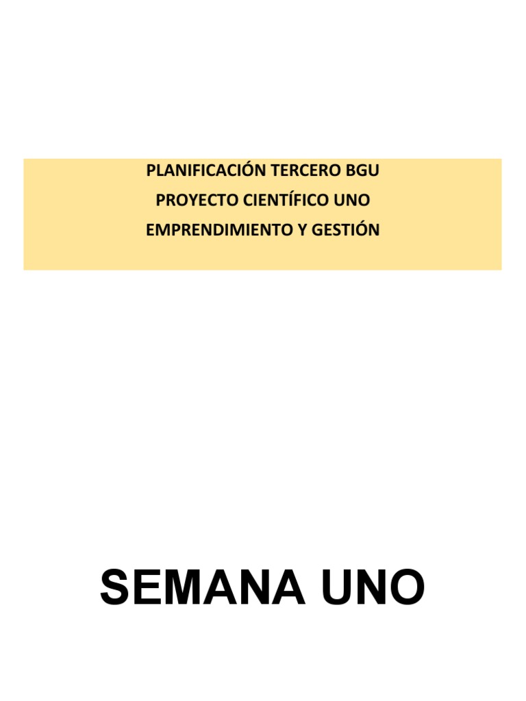 3ro Bgu Emprendimiento Planificación Microcurricular Proyecto Sem, 1 | PDF