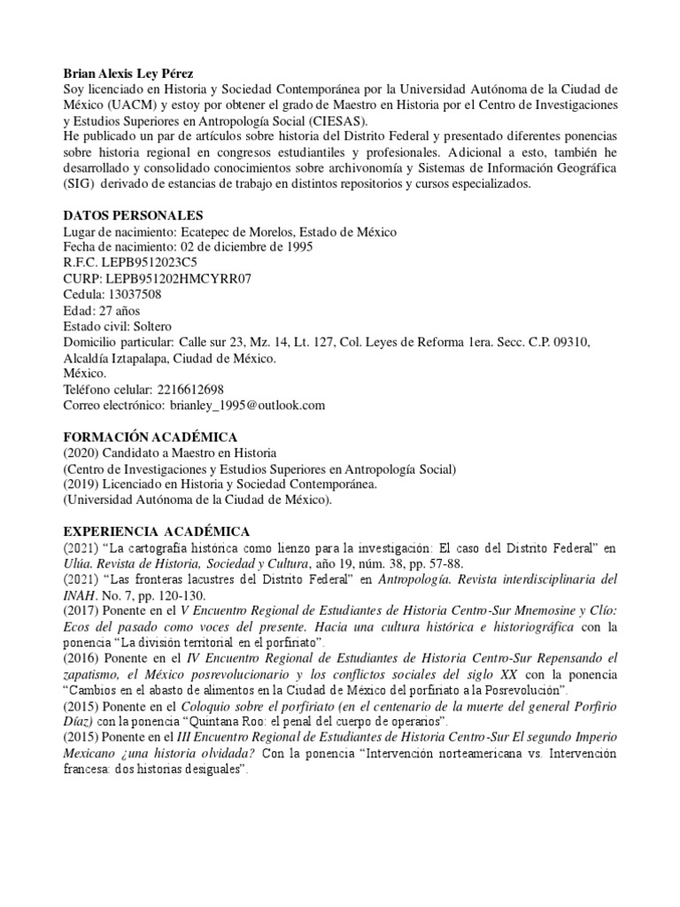 Experto en Historia y SIG en CDMX | PDF | Historia