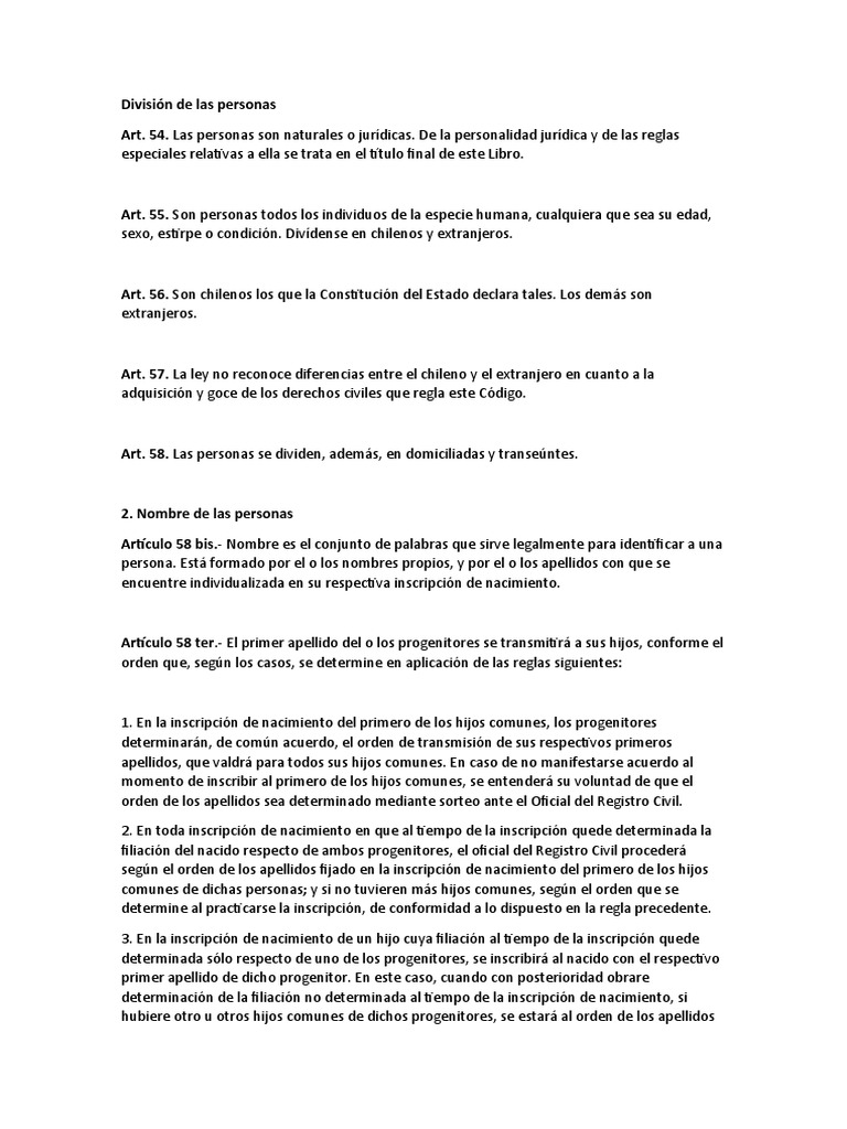 División de Las Personas CIVIL 1 | PDF | Domicilio (Ley ... División de Las Personas CIVIL 1 | PDF | Domicilio (Ley ...