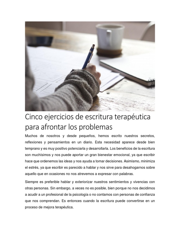 Cinco Ejercicios de Escritura Terapéutica para Afrontar Los Problemas | PDF