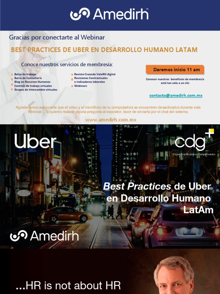 Webinar Best Practices de Uber en Desarrollo Humano Latam | PDF ...