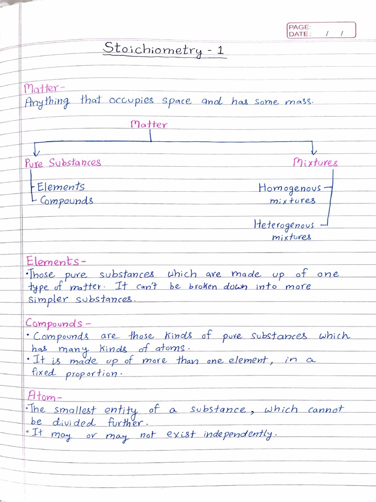 Stochiometry Class 11 Notes | PDF