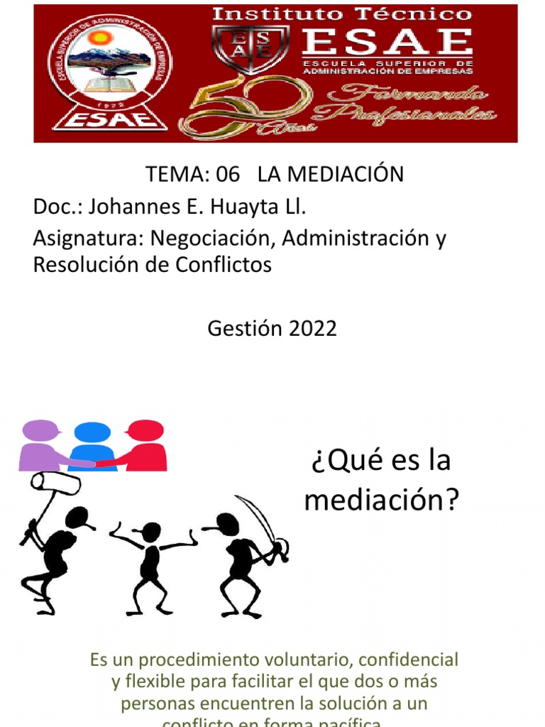 Tema 06 Mediacion | PDF | Mediación