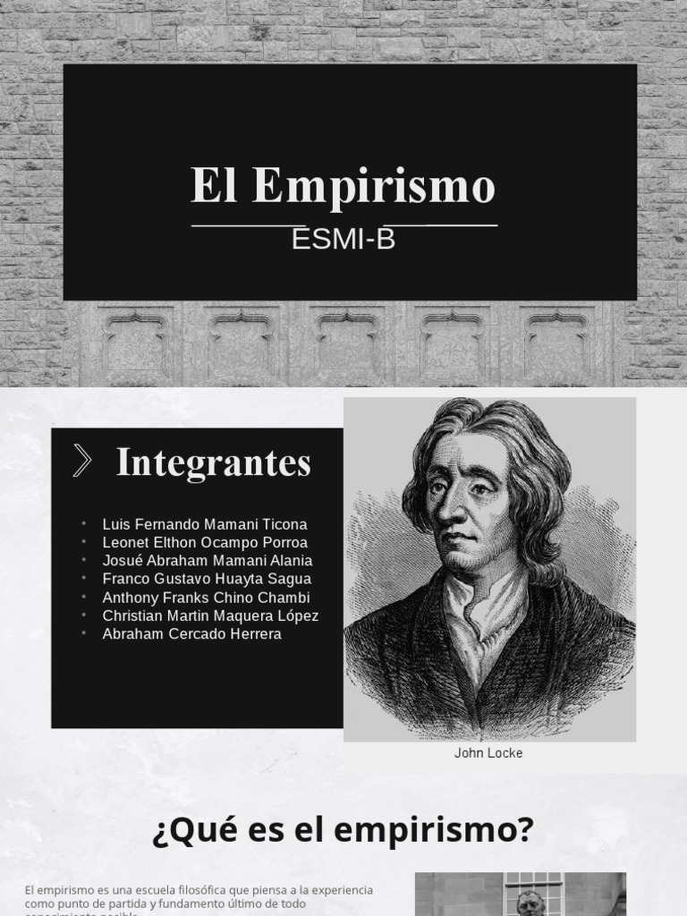 Diapos de Empirismo | PDF | Empirismo | Conocimiento