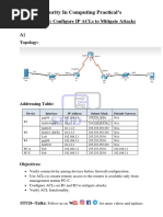 8.6.5 Packet Tracer - Configure IP ACLs To Mitigate Attacks - ILM | PDF | Router (Computing ...