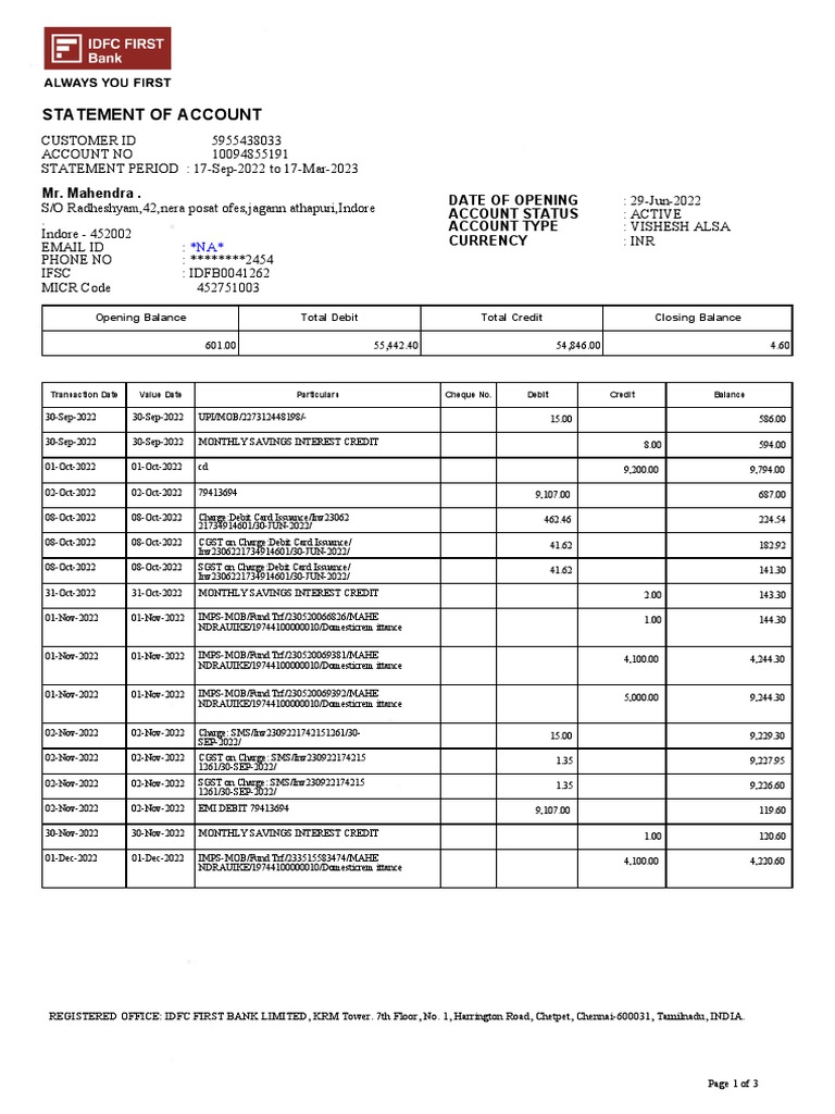 XXXXXXX5191 - Account Statement - PDF - Unlocked | PDF | Payments | Credit Card