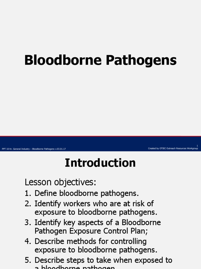 Bloodborne Pathogens Training Overview | PDF