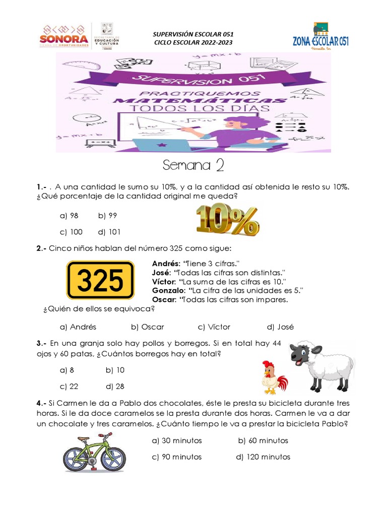Semana 2 Practiquemos Matemáticas | PDF