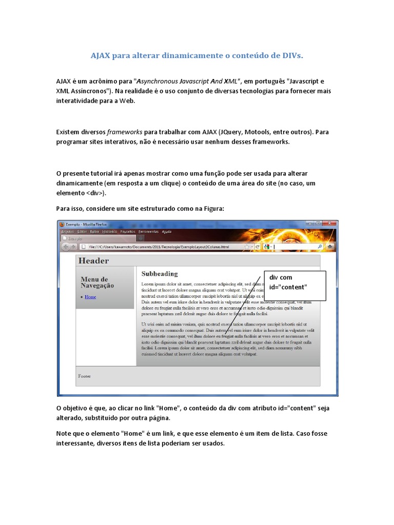 Tutorial AJAX para Desenvolvedores Web | PDF | Script Java | Ajax ...