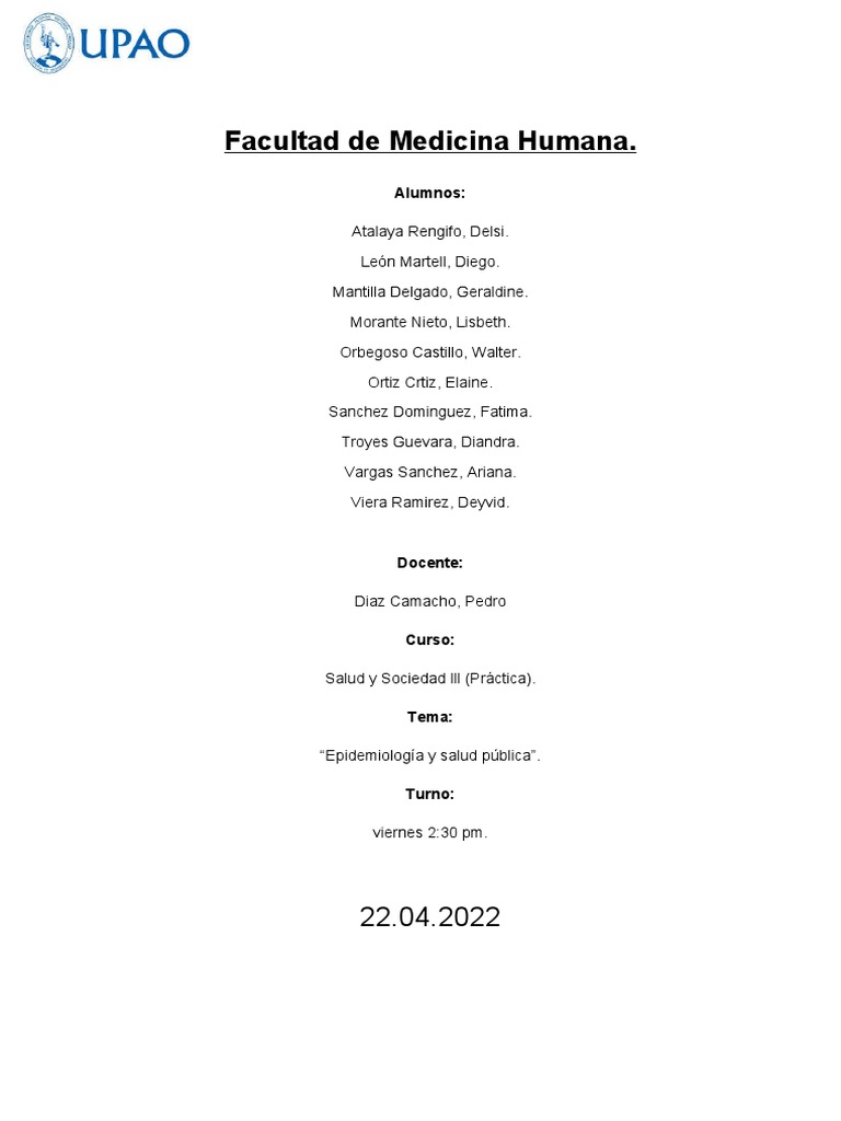 Guía 1 Salud y Sociedad Iii | PDF | Epidemiología | Epidemias