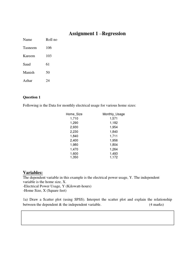 Assignment Correlation And Regression Pdf Dependent And Independent