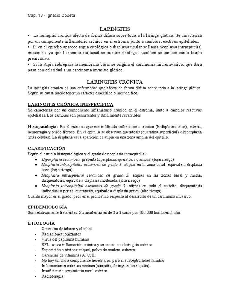 Laringitis: Laringitis Crónica Inespecífica | PDF