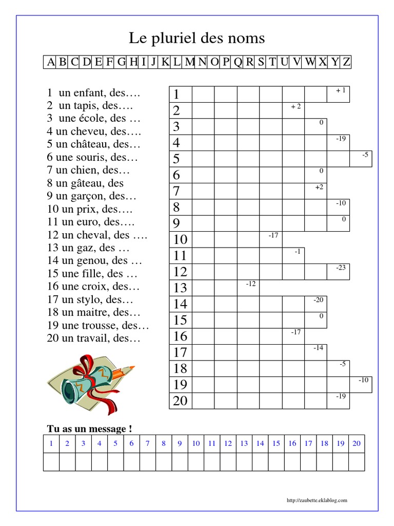 Jeu Du Pluriel Des Mots | PDF