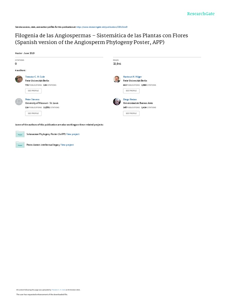 Filogenia de Angiospermas | PDF | Plantas | Botánica