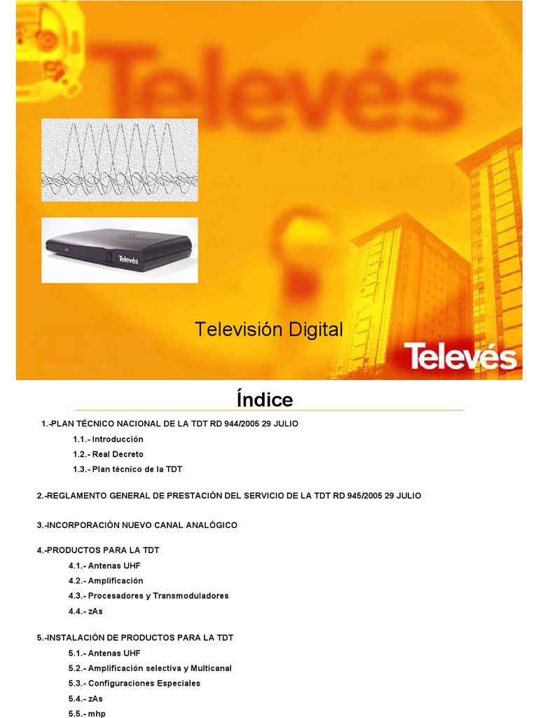 TDT Televes | PDF | Televisión | Televisión por cable