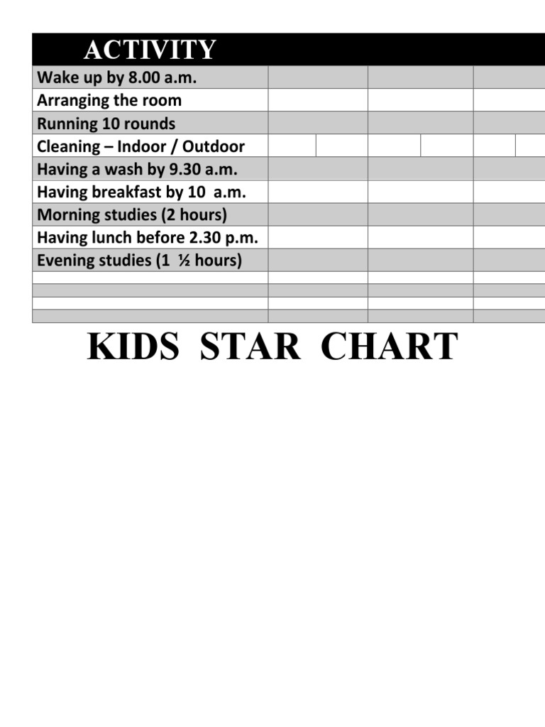 Kids Star Chart | PDF