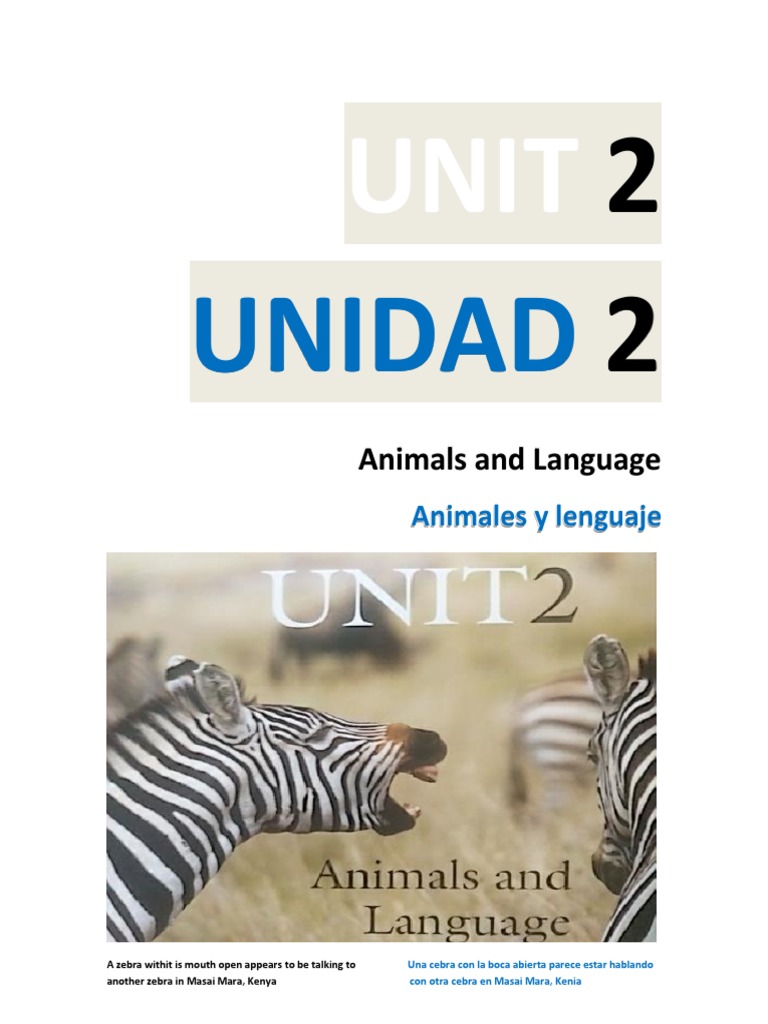 Unidad: Animals and Language | PDF
