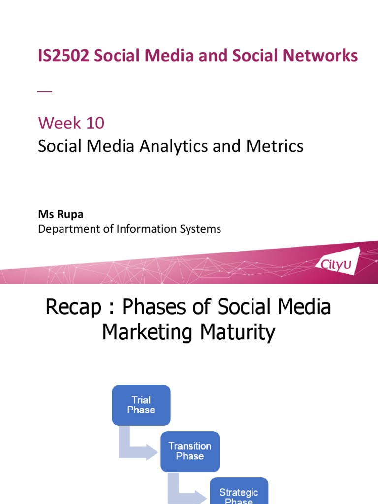 IS2502 Social Media and Social Networks: Week 10 | PDF
