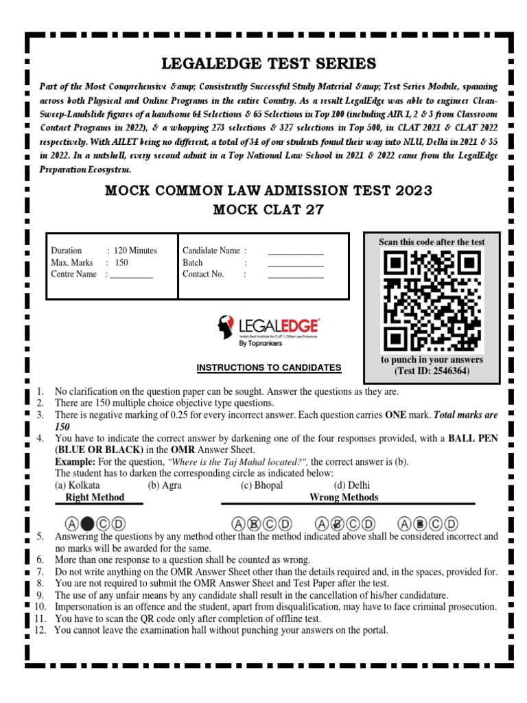 Mock CLAT 27 Questions (Legal Edge) | PDF | Planetary Core | Earth's ...