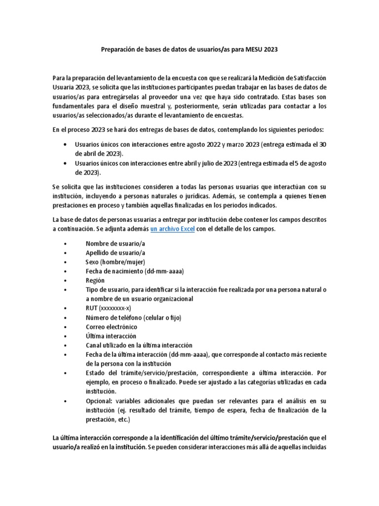 0330 Preparación de Bases de Datos de Usuarios - MESU 2023 | PDF ... 0330 Preparación de Bases de Datos de Usuarios - MESU 2023 | PDF ...