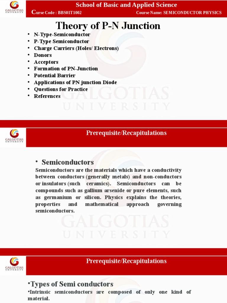 3.2 Theory of PN Junction-Modified | PDF | P–N Junction | Semiconductors