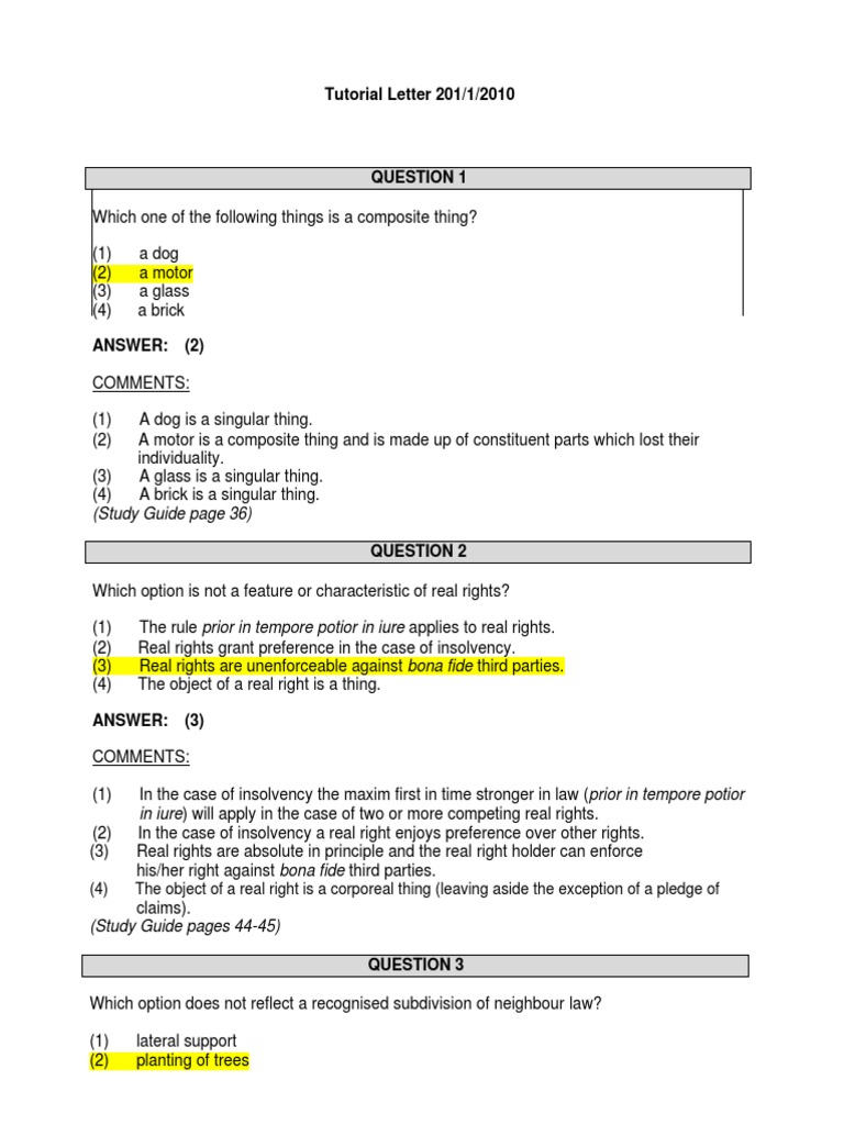 PVL 3702 Tutorial Letter 201-1-2010 | PDF