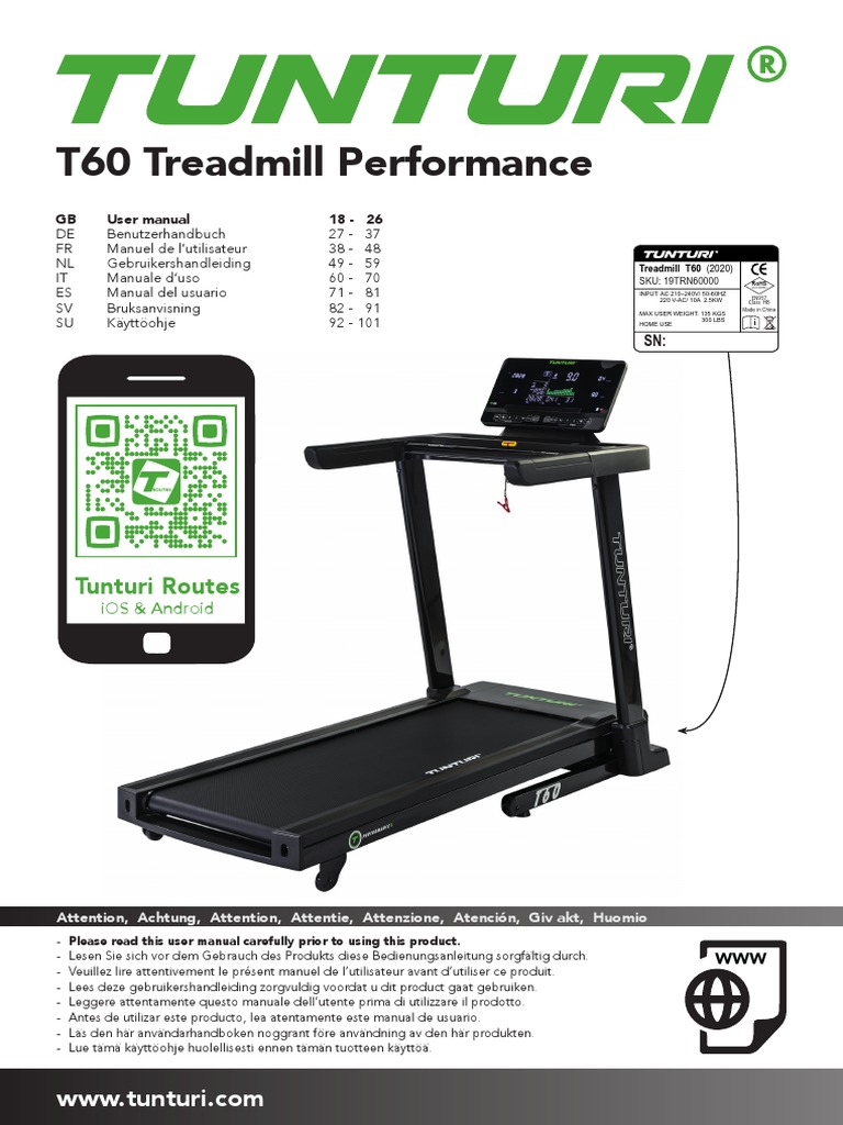 19TRN60000_T60 Treadmill Performance | PDF | Physical Fitness | Heart Rate
