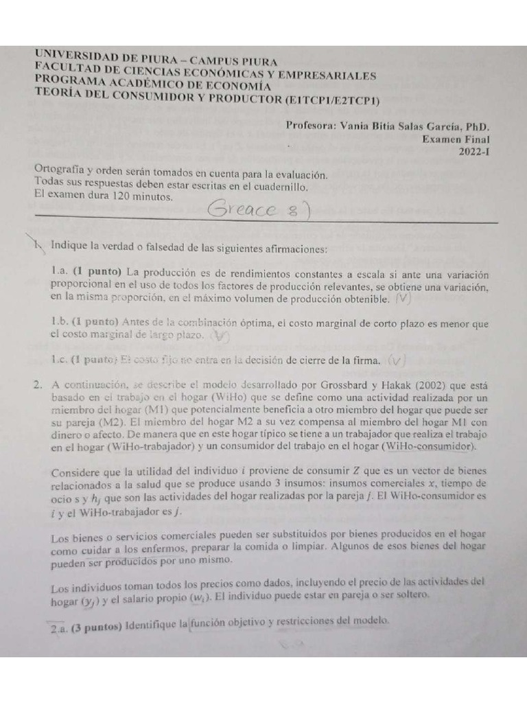 E1TCP1 Examen Final 2022-1 | PDF