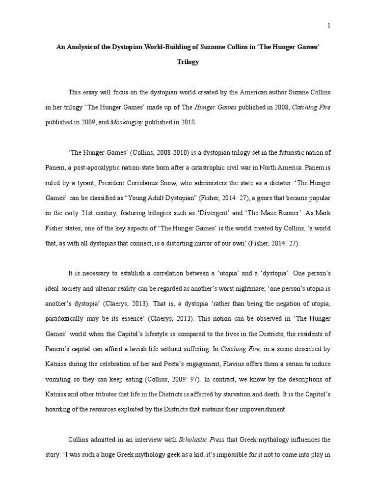 An Analysis of the Dystopian World-Building of Suzzane Collins in 'The ...