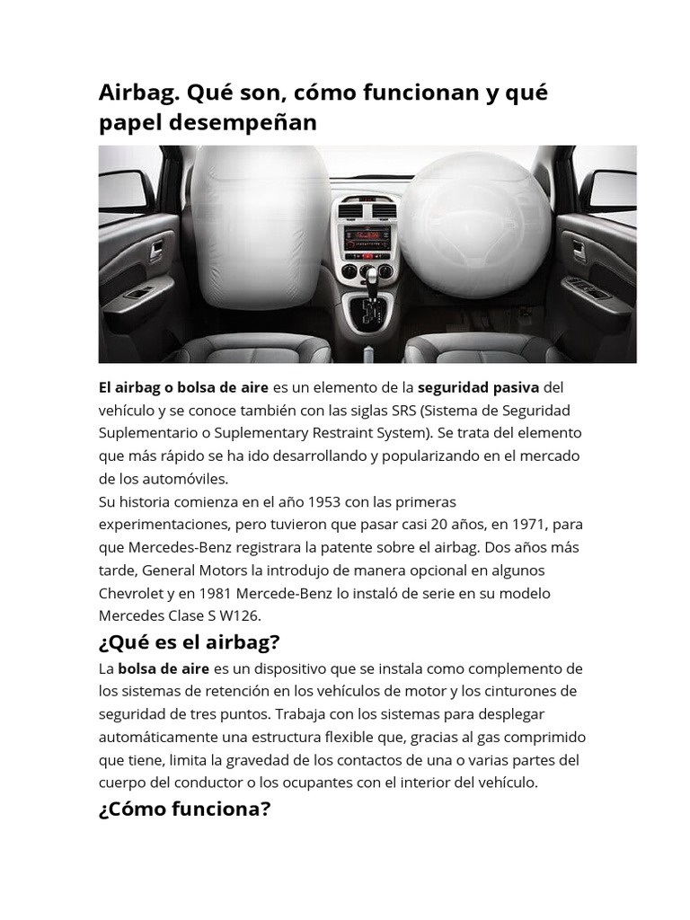 Airbag | PDF | Airbag | Cinturón de seguridad