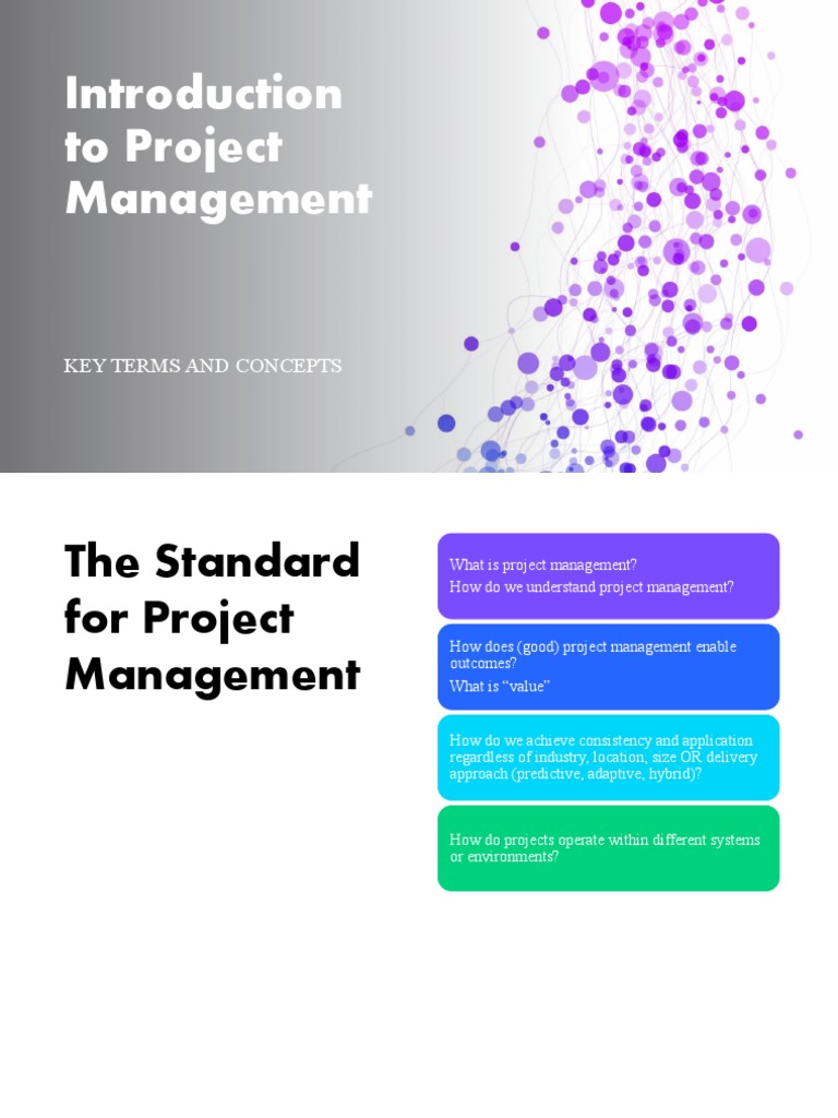 Introduction to & the Standard for Project Management | PDF | Project ...