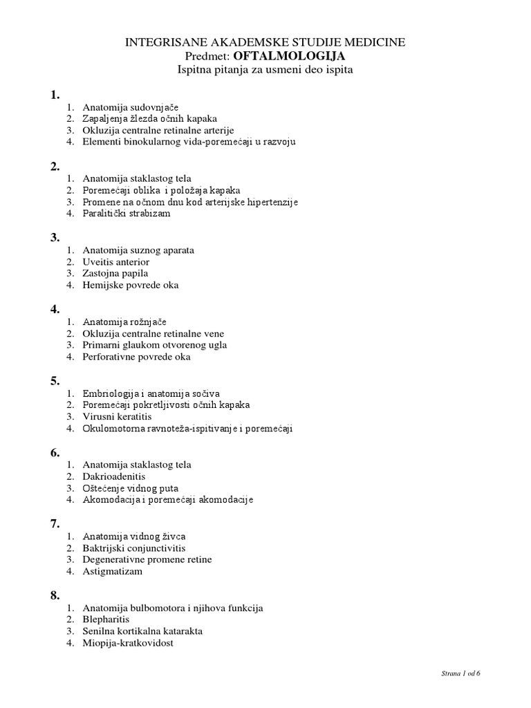 Oftalmologija M | PDF