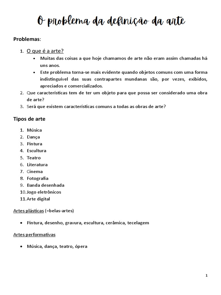 Filosofia Da Arte - Resumo de Filosofia 11ºano | PDF | Emoções | Intenção