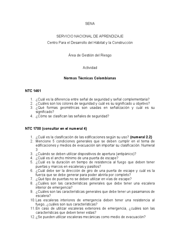 Normas Técnicas Colombianas NTC 1461 | PDF