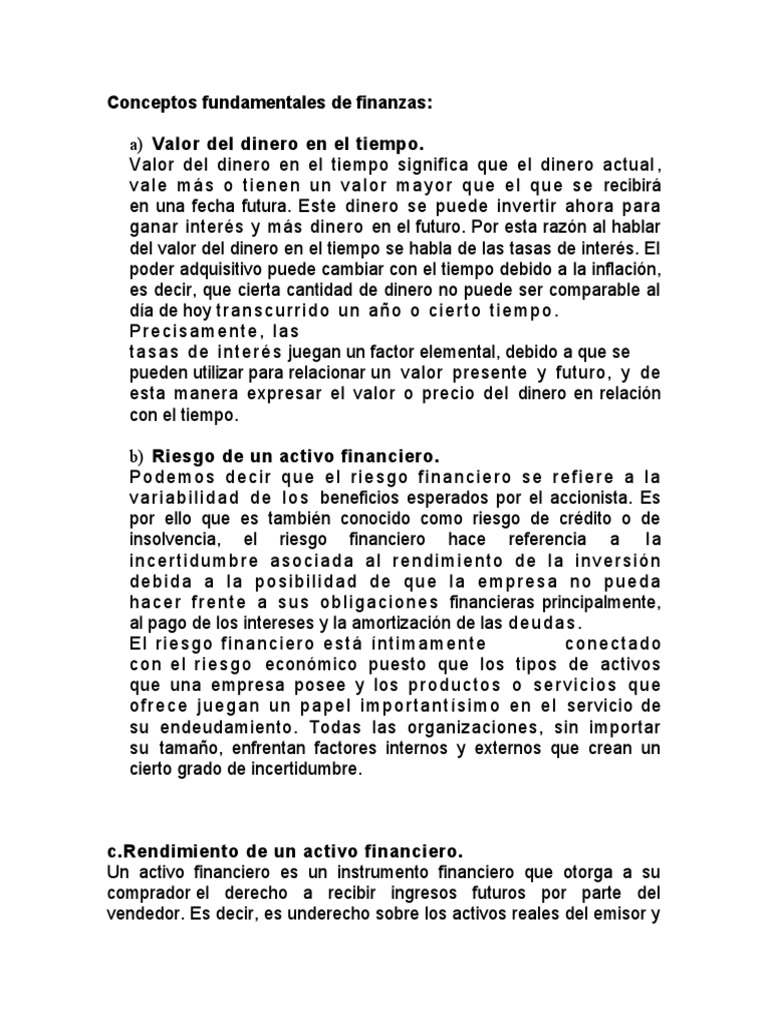 Conceptos Fundamentales de Finanzas | PDF | Apalancamiento (Finanzas ...