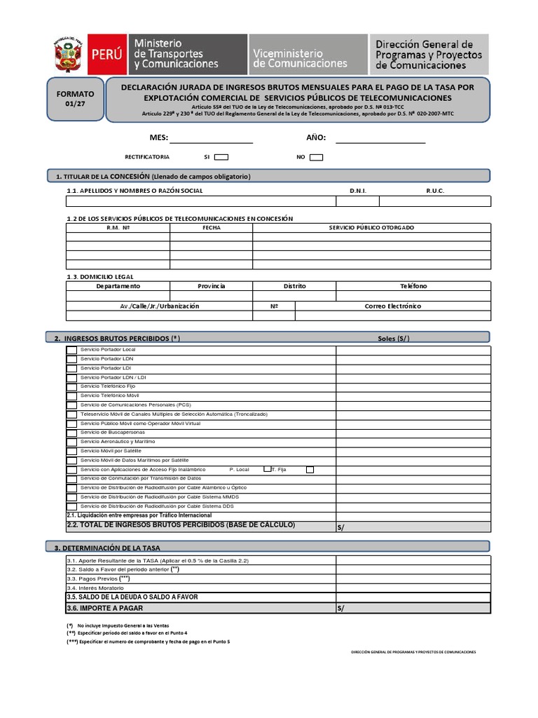 F001 Formato - Mensual - 01-27 PDF | PDF | Informática | Industrias de ...