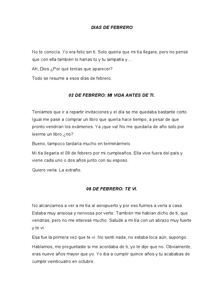 Días de Febrero: Un Amor Inolvidable | PDF