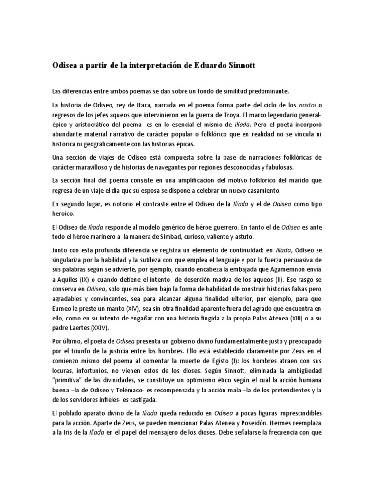 Odisea, Estructura y Personajes para Proyectar | PDF