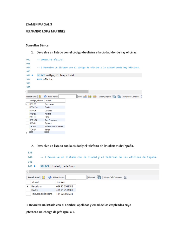 Base de Datos Ejercicios | PDF
