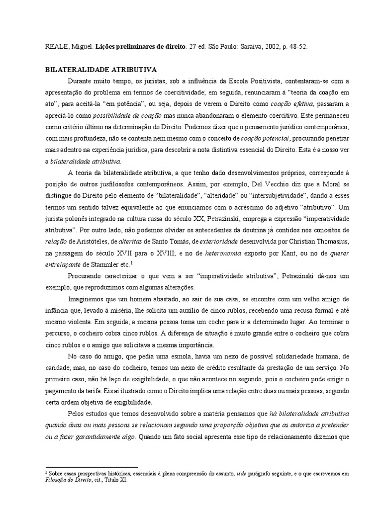 REALE - Bilateralidade Atributiva | PDF