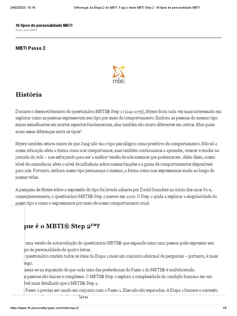 Diferenças Da Etapa 2 Do MBTI. Faça o Teste MBTI Step 2 - 16 Tipos de ...