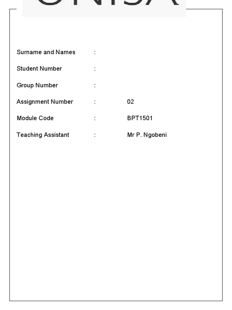 BPT1501 S1-23 Assessment 2 Template | PDF
