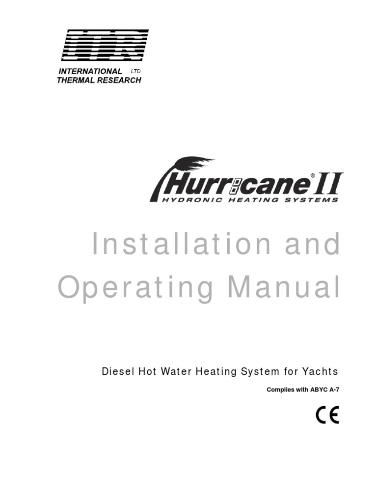 Hurricane II V2001 Manual | PDF | Pipe (Fluid Conveyance) | Water Heating