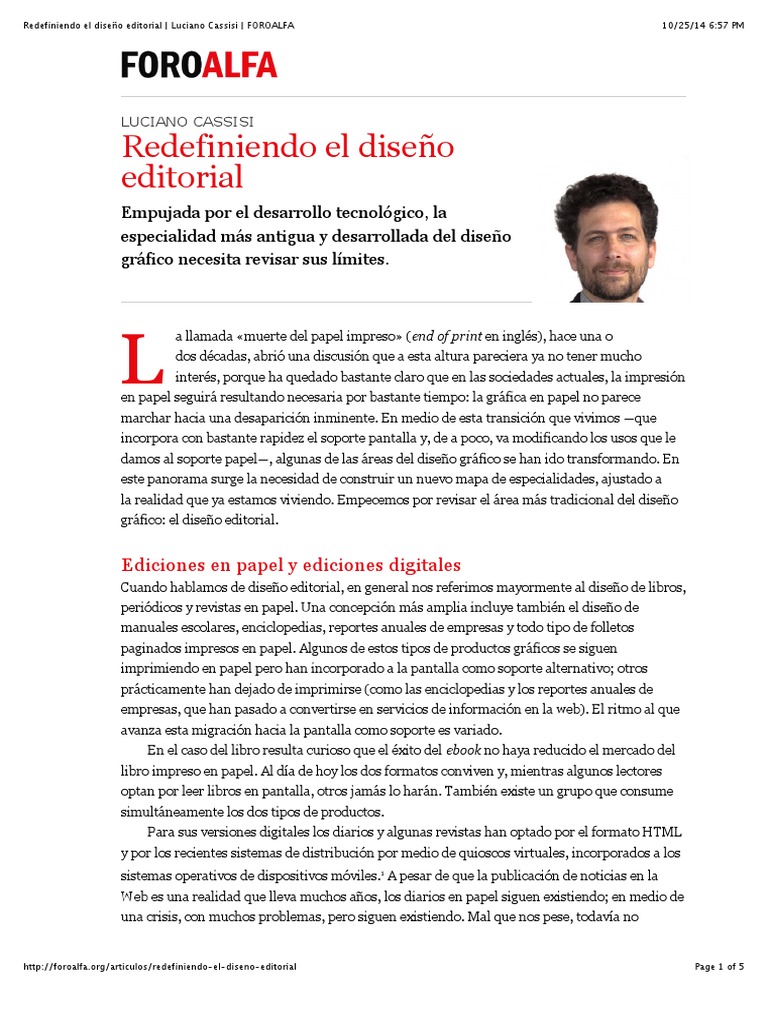 Redefiniendo El Diseño Editorial - Luciano Cassisi - FOROALFA | PDF