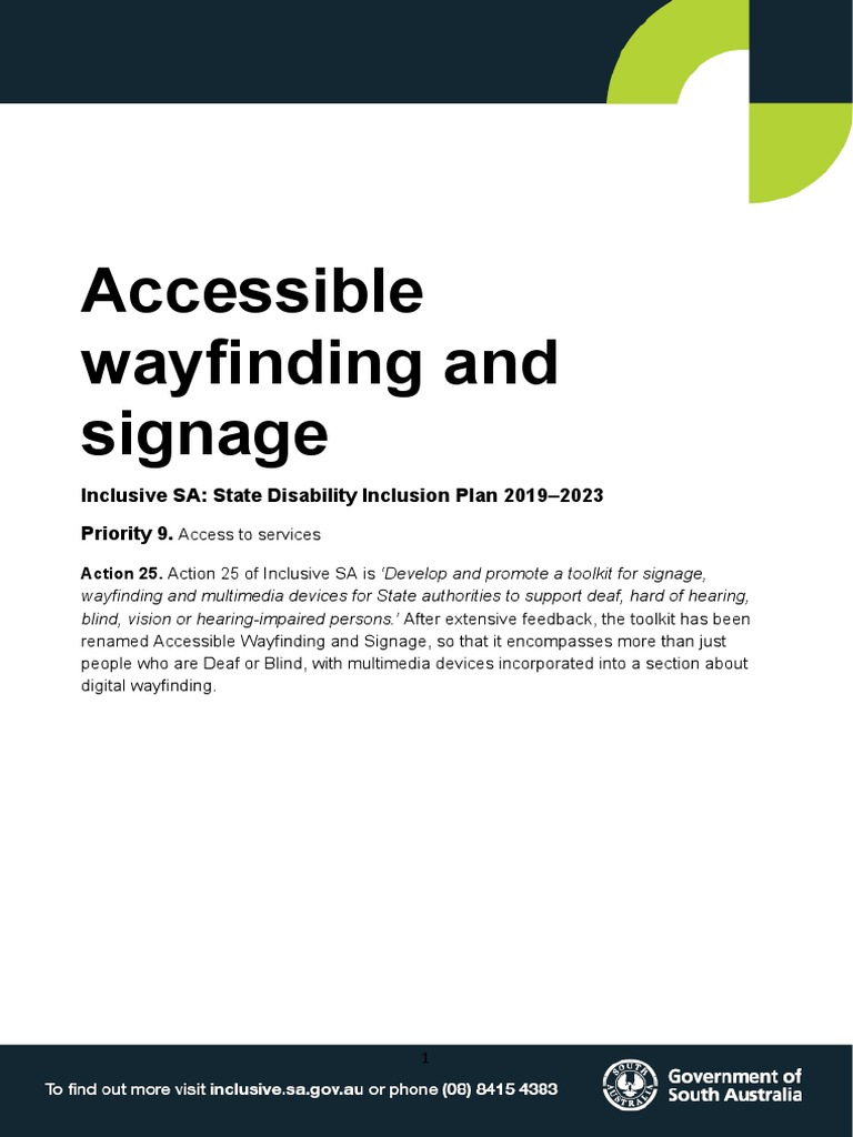 Accessible Wayfinding and Signage Toolkit | PDF | Accessibility | Disability